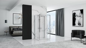 Rea Rapid Swing, 3-stěnový sprchový kout 90(dveře) x 100(stěna) x 195 cm, 6mm čiré sklo, chromový profil, KPL-09120