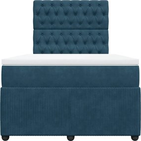 Box spring postel s matrací tmavě modrá 120 x 200 cm samet 3292320