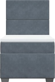 Box spring postel s matrací tmavě šedá 90x190 cm samet 3293081