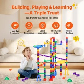 Marble Run Sada 150 KS Stavebnice STEM jako dárek vzdělávací bloky pro děti
