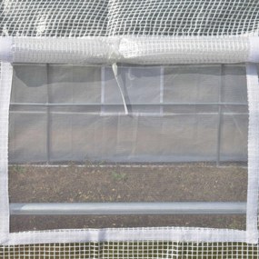 Zahradní skleník Outsunny 6x3x2 m Tunnellový skleník s dveřmi a 12 rolovacími okny pro terasu Bílý