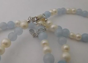 Luxusní dámský perlový stříbrný náhrdelník s kultivovanými perlami 43+5cm 030853500001