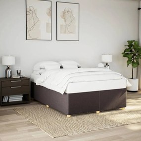 Rám postele bez matrace tmavě hnědý 140 x 190 cm textil 3284732