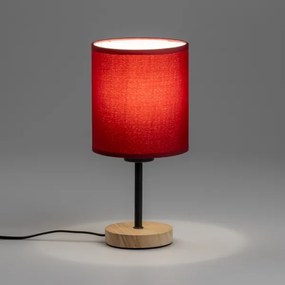Brilagi - Stolní lampa NUBILA WOOD 1xE27/25W/230V dub/pompejská červená