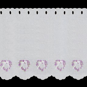 KRÁTKÁ ZÁCLONA NA POUTKÁCH LAVENDER 145X70 CM KVĚTY