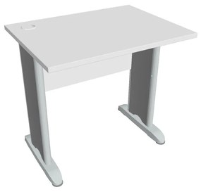 Stůl pracovní rovný 80 cm hl. 60 cm - Hobis Cross CE 800 Dekor stolové desky: bílá, Dekor lamino podnože: bílá, Barva nohou: Stříbrná