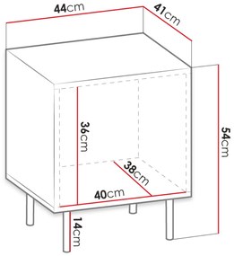 Set 2x noční stolek LIMON - dub wotan