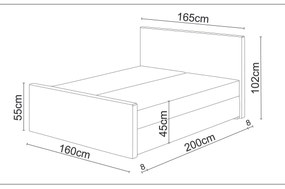 Manželská postel Boxspring 140 cm Milagros Comfort 3 (šedá) (s matrací a úložným prostorem). 1056195