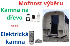 NIKIDO Venkovní zaoblená sauna na dřevo nebo elektřinu LUXO 240x220 pro 4-6 osob