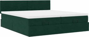 Osmanský rám postele s matrací tmavě zelená 200x200cm samet 3312914