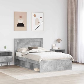 Rám postele s čelo Beton 120 x 200 cm Masivní borové dřevo 3410115