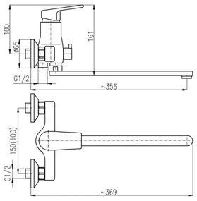 RAV Slezák CO153.5 - Vanová baterie COLORADO lesklý chrom