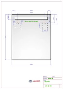 Zrcadlo do koupelny s LED pruhem - 60 x 70 cm - Luna