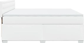 Box spring postel s matrací bílá 180x200 cm umělá kůže 3286133