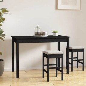 Jídelní stůl černý 110 x 55 x 75 cm masivní borové dřevo