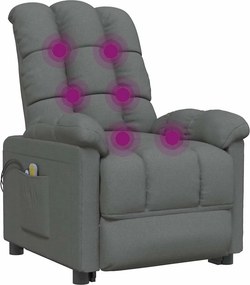 Elektrické masážní křeslo tmavě šedé textil 3073759