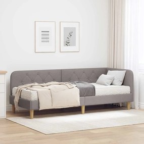 Rohový rám postele Taupe 80 x 200 cm textil 3394106