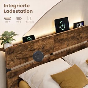 Manželská postel s LED osvětlením RMBB35105K102