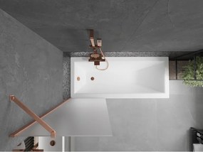 Mexen Next, 1-křídlová vanová zástěna 60 x 150 cm, 6mm sklo námraza, měděná matná, 895-060-000-00-30-65