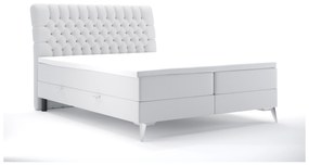 Kontinentální postel 160 cm Molera (bílá ekokůže) (s úložným prostorem). 1044260