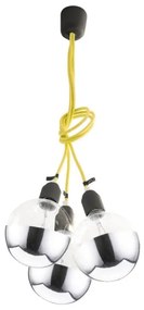 Závěsné svítidlo ARLI Triple, černá Barva textilního kabelu ARLI Tyrkysově-bílá (5305z)