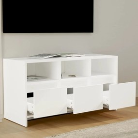 TV skříňka bílá 102 x 37,5 x 52,5 cm kompozitní dřevo