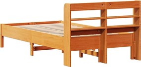 Postel bez matrace voskově hnědá 100 x 200 cm masivní borovice 3306896
