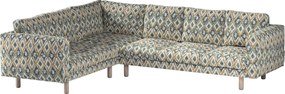 Potah na pohovku IKEA Norsborg rohová 5-místná barva modrá látka pletený vzor, vzorované