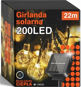 Solární zahradní girlanda Solární lampy 200 Led žárovka na balkon 22M IP67