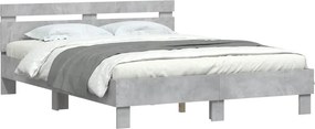 Rám postele s čelem betonově šedý 140 x 190 cm kompozitní dřevo 3207437