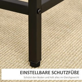 HOMCOM Barový set 5dílný s vysokým stolem a 4 barovými židlemi, kuchyňská linka, jídelní set, ocelový dub černý 100x60x88cm | Aosom.de