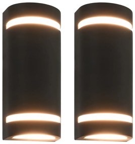 vidaXL Venkovní nástěnná svítidla 2 ks 35 W černá půlkruhová