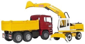 Bruder 2751 MAN TGA nákladní auto s bagrem Liebherr