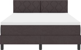 Postel s boxspringem s čelo Tmavě hnědá 160 x 200 cm textil 3338779