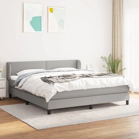 Box spring postel s matrací světle šedá 160 x 200 cm textil,  3126173