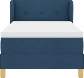 Postel s boxspringem s čelo Modrá 90 x 190 cm textil 3340191