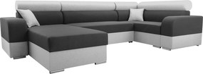 IDZ Rohová sedačka INFINITY SUPER do U, 332 cm Roh pohovky: Pravý roh, Barva látky: Světle šedá a tmavě šedá (Bahama 35 + Bahama 31)