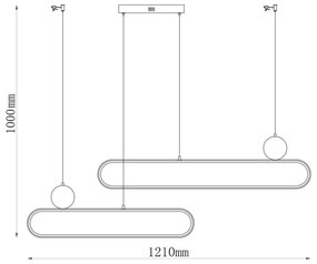 LED Lustr na lanku FLORENTYNA LED/48W/230V 4000K černá/béžová