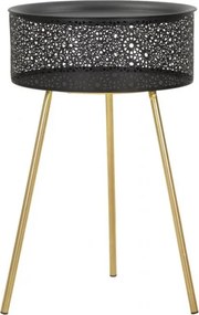 Odkládací stolek Blacky 40 cm černý/zlatý