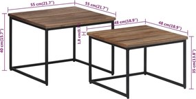 vidaXL Hnízdové konferenční stolky 2 ks masivní teakové dřevo [358536]