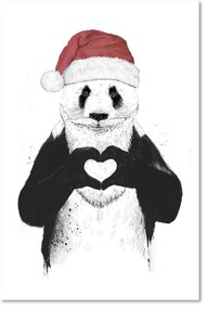 Gario Obraz na plátně Panda v santovském oblečku - Rykker Rozměry: 40 x 60 cm