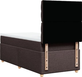 Box spring postel s matrací tmavě hnědá 90x200 cm textil 3291173