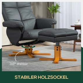 HOMCOM Relaxační křeslo s taburetem, úložný prostor, čalouněné TV křeslo s funkcí polohování, otočné TV křeslo 360° do ložnice, obývacího pokoje, imi…