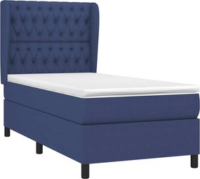 Box spring postel s matrací modrá 90x190 cm textil 3128171