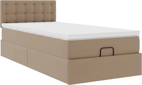 Osmanský postel s matrací cappuccino 90x190cm umělá kůže 3311282