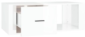 Konferenční stolek lesklý bílý 100x50,5x35 cm kompozitní dřevo - Default Title