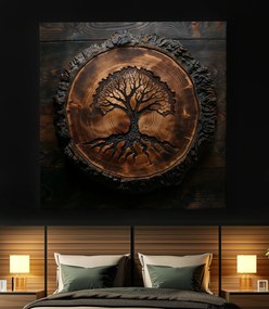 Obraz na plátně - Strom života Triess, dřevo styl FeelHappy.cz Velikost obrazu: 140 x 140 cm