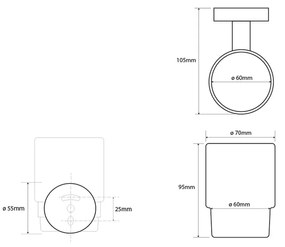 SAPHO XR903 X-round sklenka, chrom