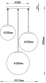 Globo 1581-3S - Lustr na lanku JOEL 3xE27/60W/230V