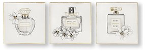 Sada 3 obrazů Graham &amp; Brown Pretty Perfume Bottles, 30 x 30 cm